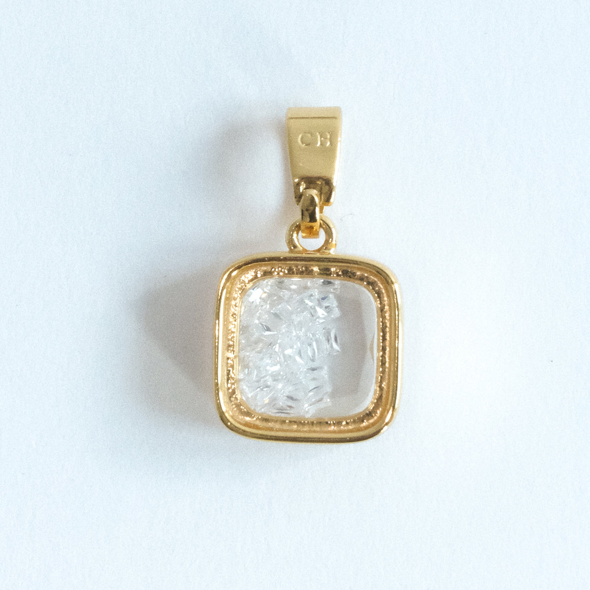 White Shaker Pendant - Square - Classic Connector – Crystal Haze Jewelry